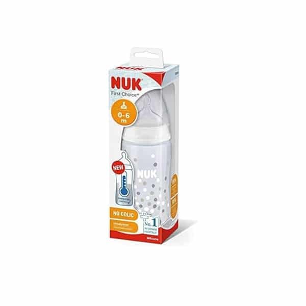 NUK First Choice+Feeding Bottle, 0-6 Months, 300 ml, Assorted - Baby Land